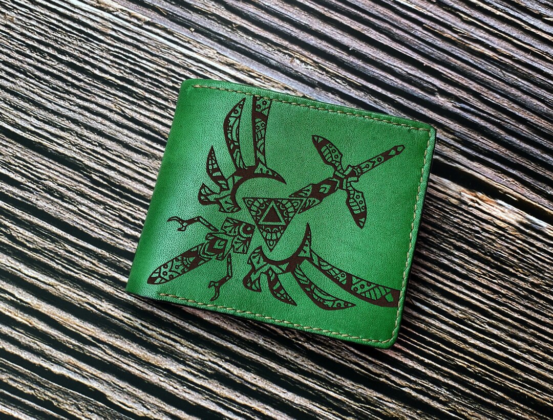 Zelda Leather Art, Custom Men's Wallet, Legend of Zelda Present, the ...