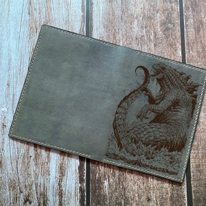 Godzilla Leather Wallet: Engraved Monster Gift - Etsy