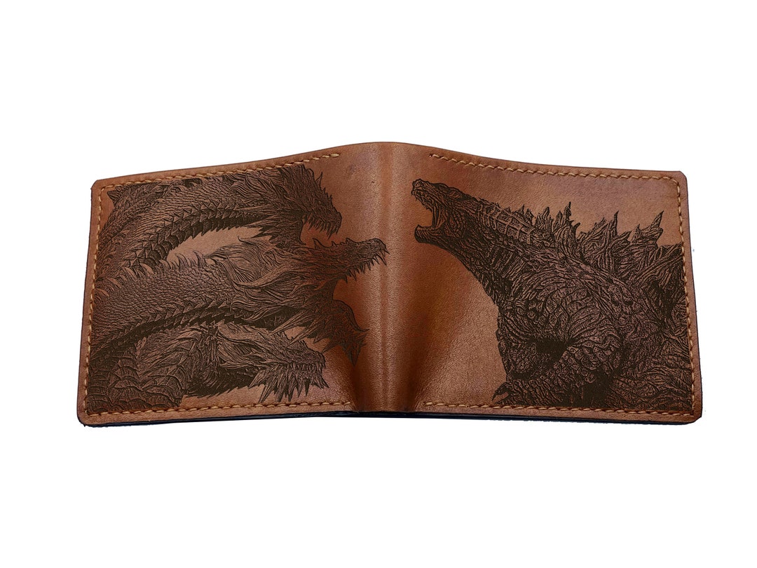 Handmade Leather Godzilla Vs Ghidorah Wallet: King of Monsters Gift - Etsy
