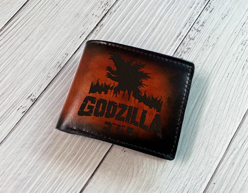 Classic Monster Leather Men's Wallet, Great Kaiju Japanese Style Wallet ...
