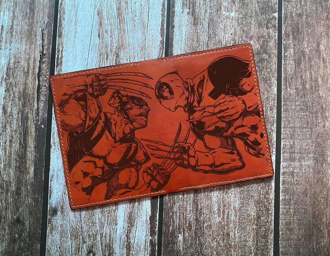 Handmade Deadpool Wolverine Leather Passport Wallet - Etsy