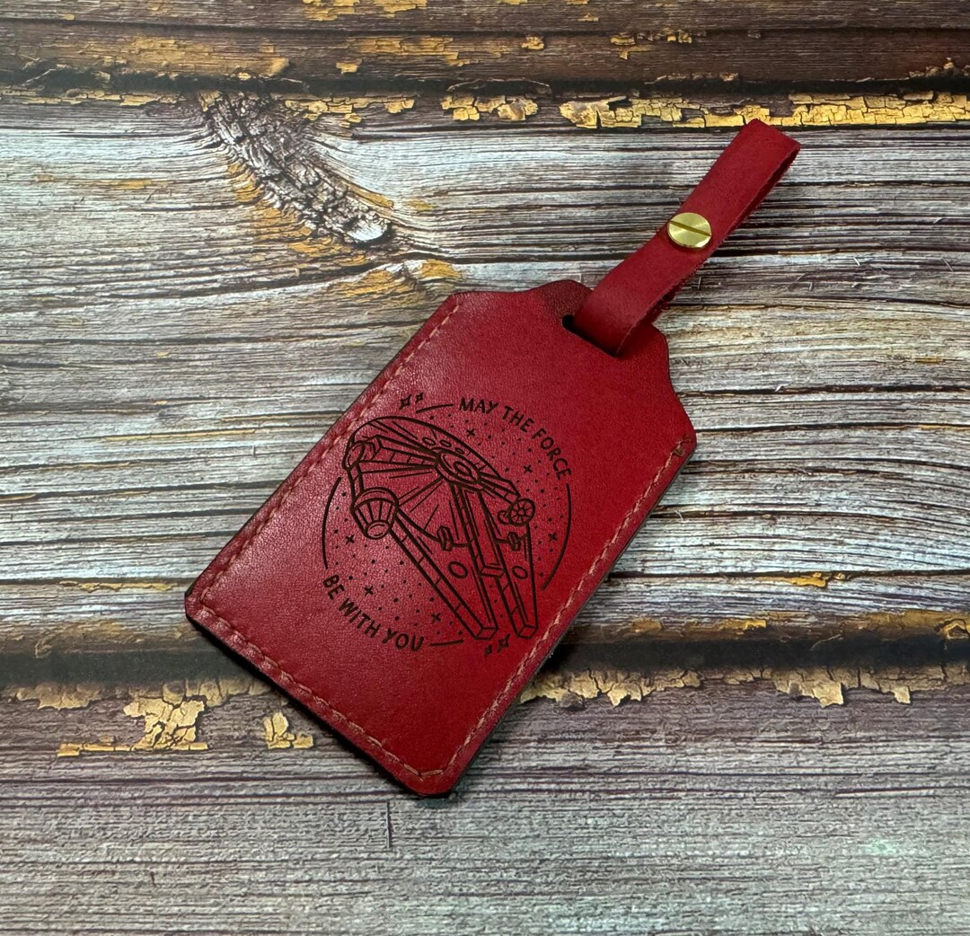 Starwars Millenium Falcon Leather Luggage Tag, Small Starwars Gift ...