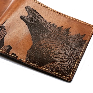 King Kong Godzilla Leather Handmade Wallet, Monsterverse Gift Ideas ...