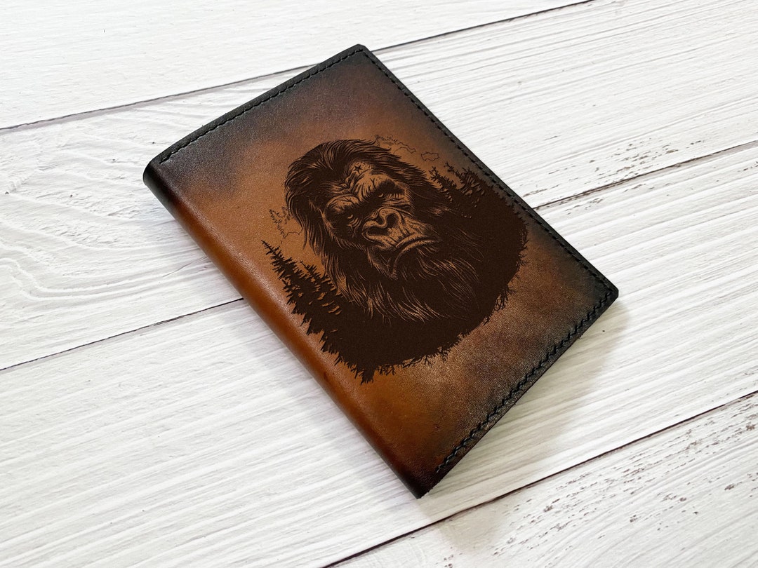 Bigfoot Leather Passport Wallet: Sasquatch Travel Case, Monster Gift - Etsy