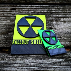 Fallout Shelter Desk Art - Cubicle Art - Nuclear Fallout Sign ...