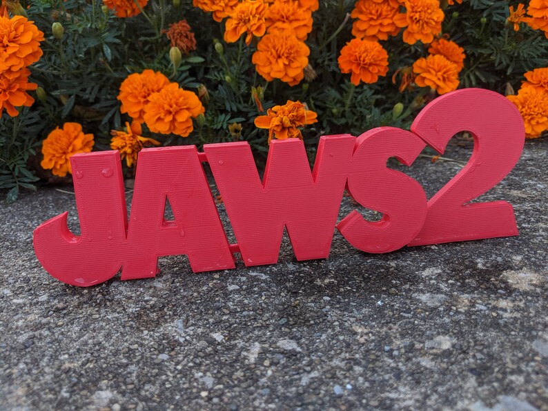 JAWS 2 Movie Shelf Display Cult Film Logo Sign Glow and Color - Etsy