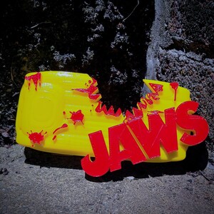 JAWS Movie Themed Life Raft With Bite Bruce Bites JAWS Raft Logo Movie ...