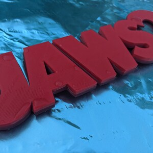 JAWS 2 Movie Shelf Display Cult Film Logo Sign Glow and Color Sizing ...