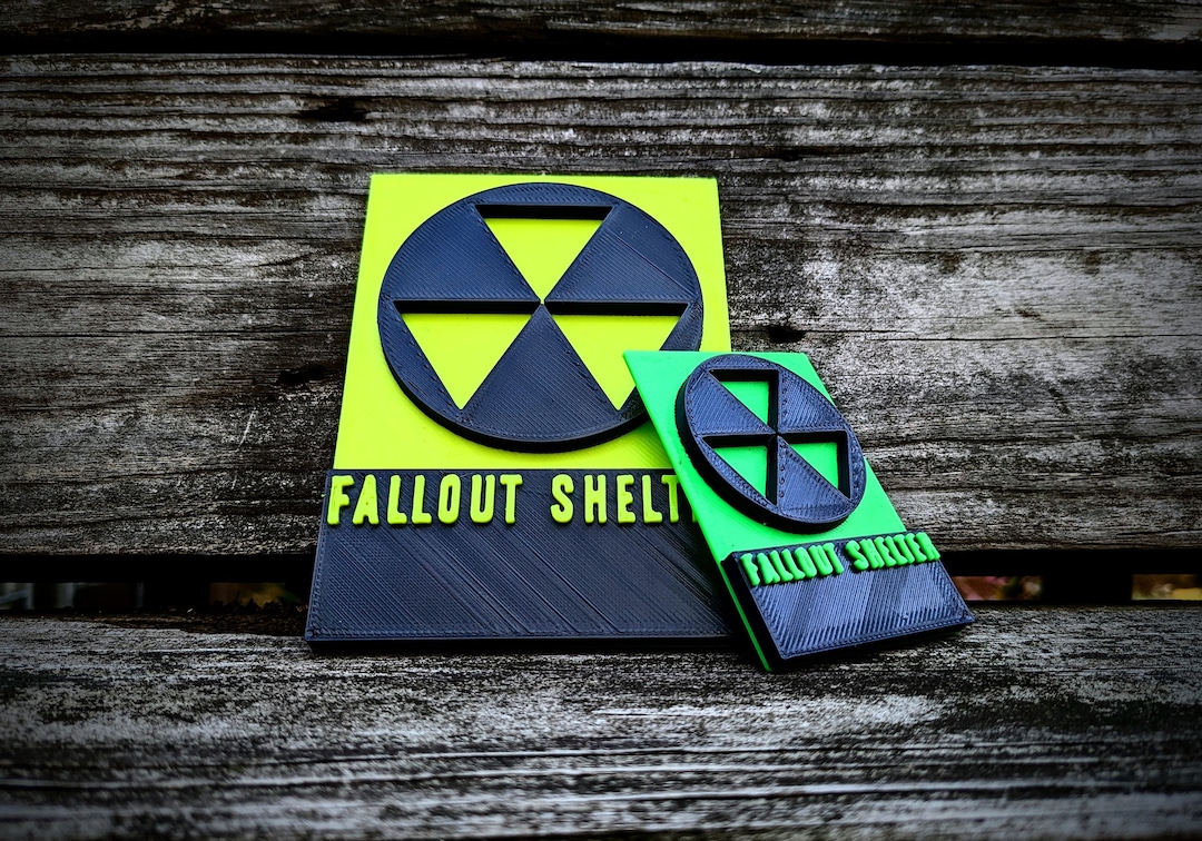 Fallout Shelter Desk Art - Cubicle Art - Nuclear Fallout Sign ...