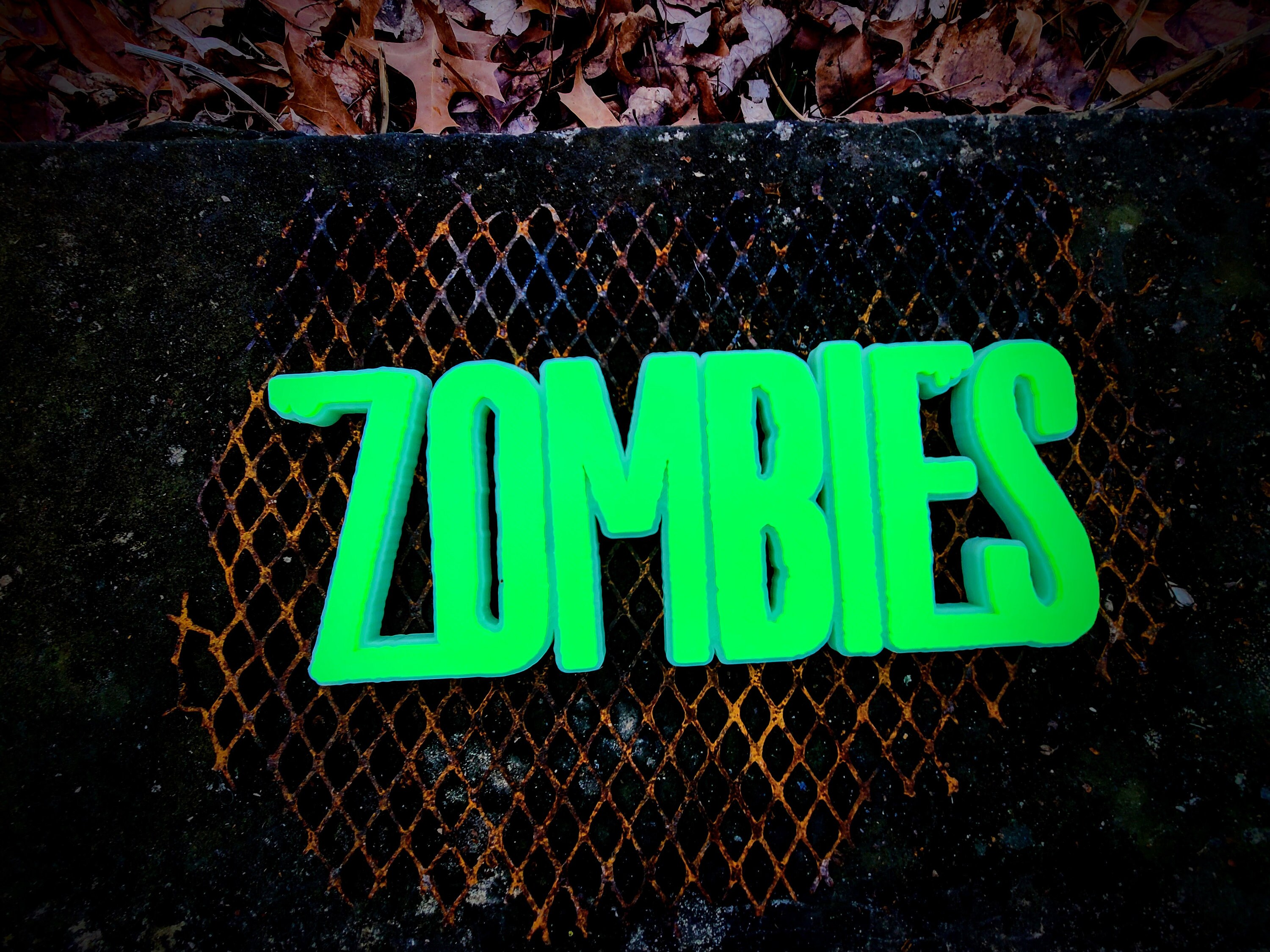 Zombies Wall Shelf Display Sign - Un-dead Horror Themed Living Undead ...
