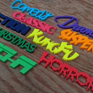 Movie Genre Signs, Movie Display for Film Collection or Movie ...