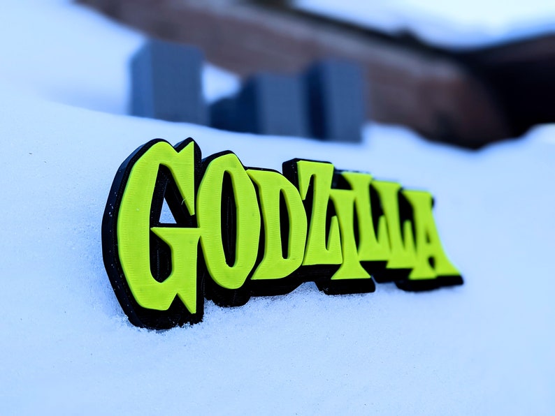 Godzilla Movie Shelf Display Theatre Room Sign Bookshelf | Etsy