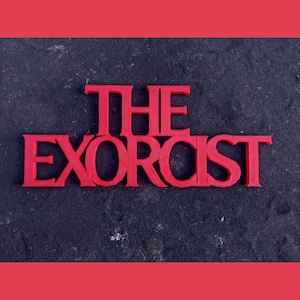 The Exorcist Movie Shelf Display Scary Horror Film Logo Sign, Glow ...