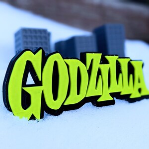 Godzilla Movie Shelf Display Theatre Room Sign - Bookshelf Decor for ...