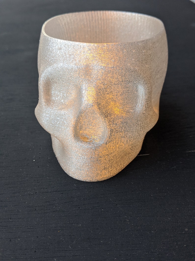 Skull LED Tea Light Holder 3D Printed Human Skull Relief - Etsy