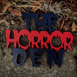 Horror Den Wall Sign, Movie Room Decor, PLA Plastic Display - Etsy