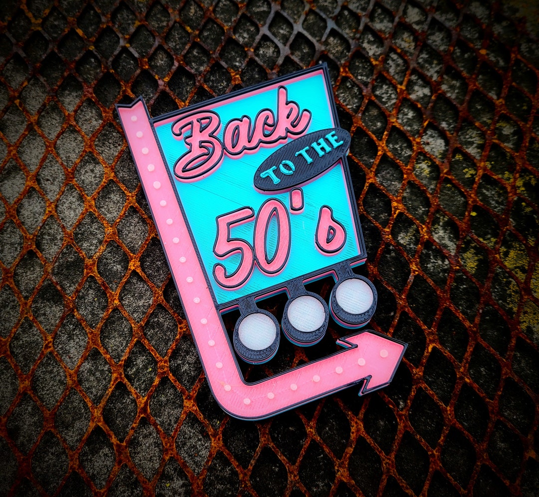 Back to 50s Shelf Display Collection Room Sign - Bookshelf Desk Decor ...