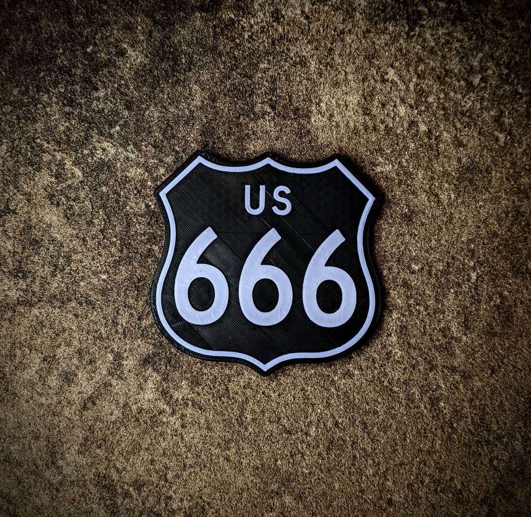 Highway to Hell US Rt 666 Logo Horror Room Display Art Route 666 - Etsy