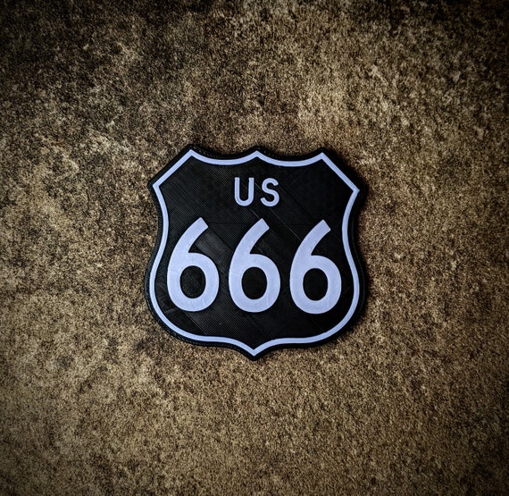 Highway to Hell US Rt 666 Logo Horror Room Display Art Route - Etsy