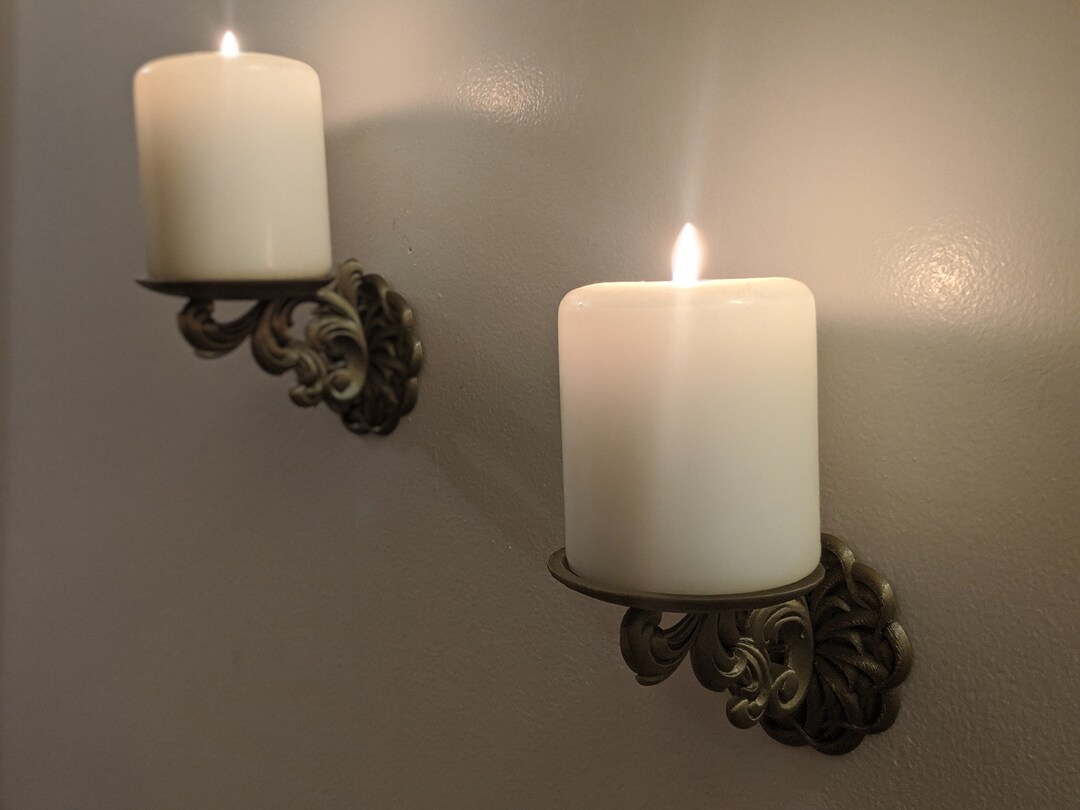 Wall Sconce Flourish LED Candle Holders - Etsy