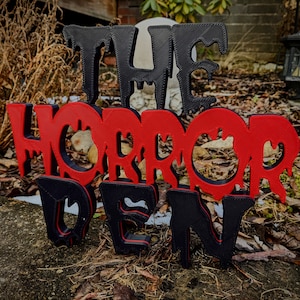 Horror Den Wall Sign, Movie Room Decor, PLA Plastic Display - Etsy