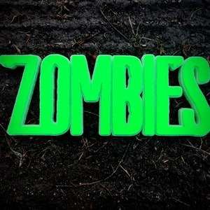 Zombies Wall Shelf Display Sign - Un-dead Horror Themed Living Undead ...