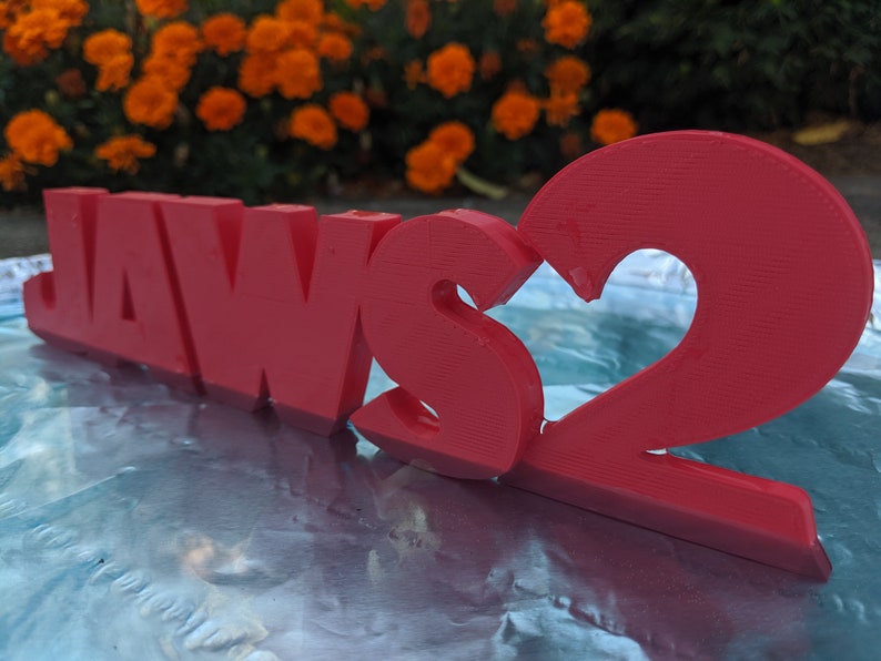 JAWS 2 Movie Shelf Display Cult Film Logo Sign Glow and Color - Etsy