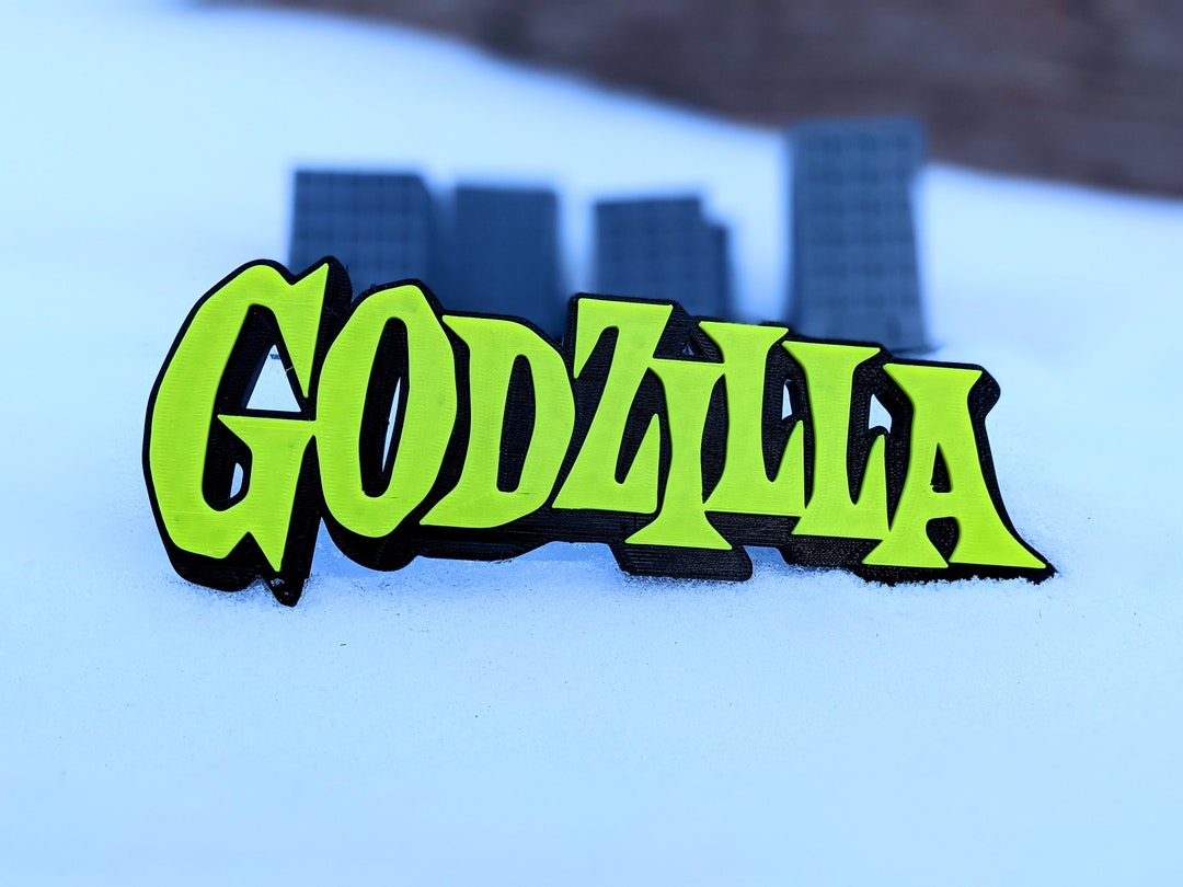 Godzilla Movie Shelf Display Theatre Room Sign - Bookshelf Decor for ...