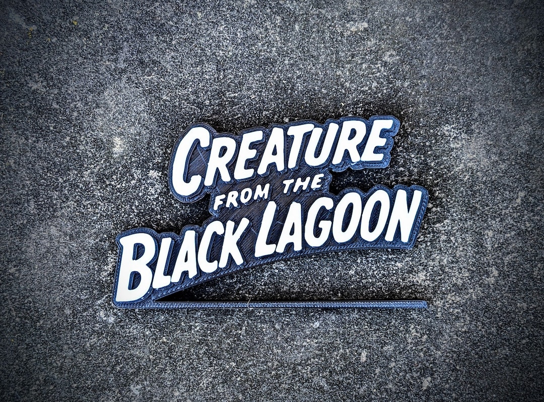 Creature From the Black Lagoon Logo Shelf Art, Movie Room Display ...