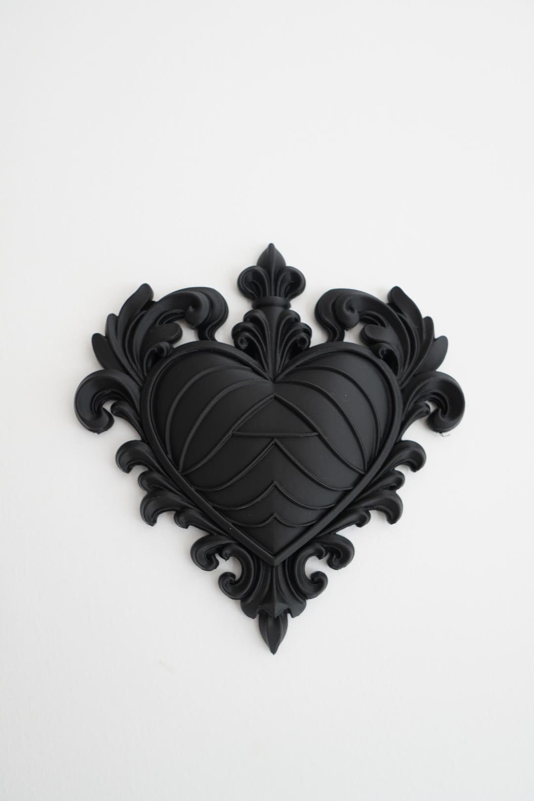 Gothic Baroque Heart Wall Plaque – Black Sacred Decor, Dark Romantic ...
