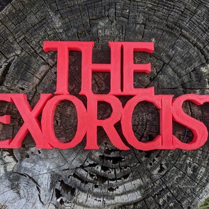 The Exorcist Movie Shelf Display Scary Horror Film Logo Sign, Glow ...