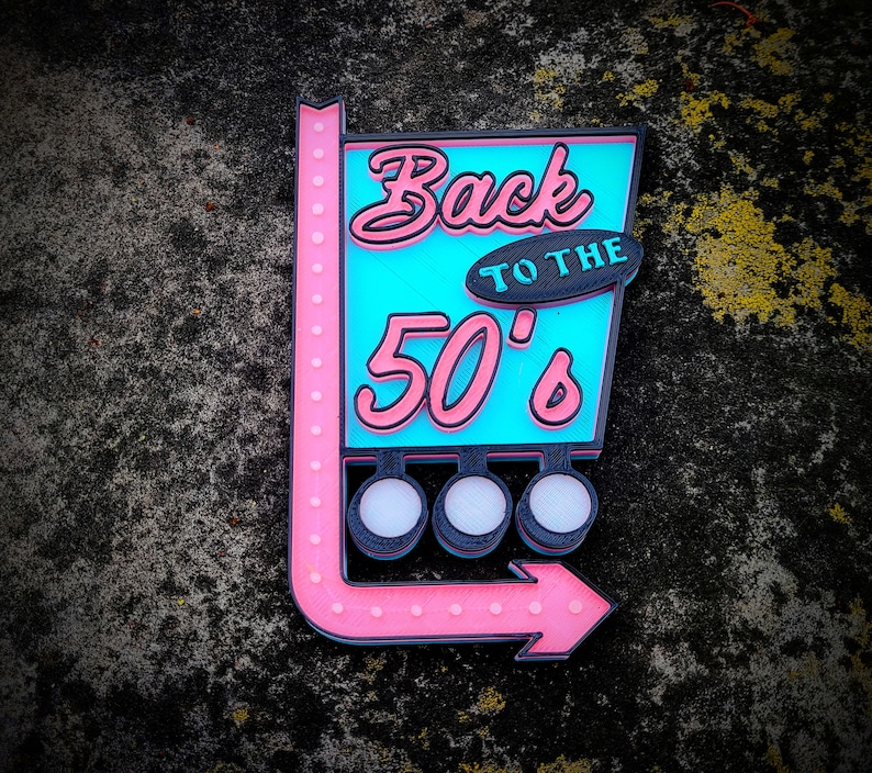 Back to 50s Shelf Display Collection Room Sign - Bookshelf Desk Decor ...