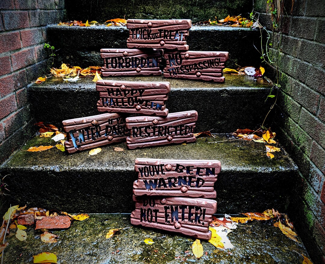 Large Eerie Spooky LED Lightup Signs - LED Enclosure - Stylized Spooky ...