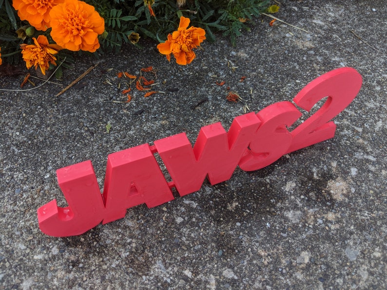 JAWS 2 Movie Shelf Display Cult Film Logo Sign Glow and Color - Etsy