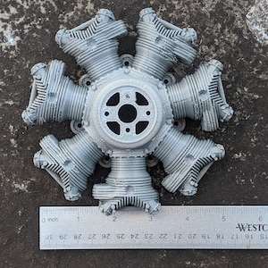 1:8 Replica Radial Engine Kit PT-17 3D Printed Stearman Kaydet RC Model ...