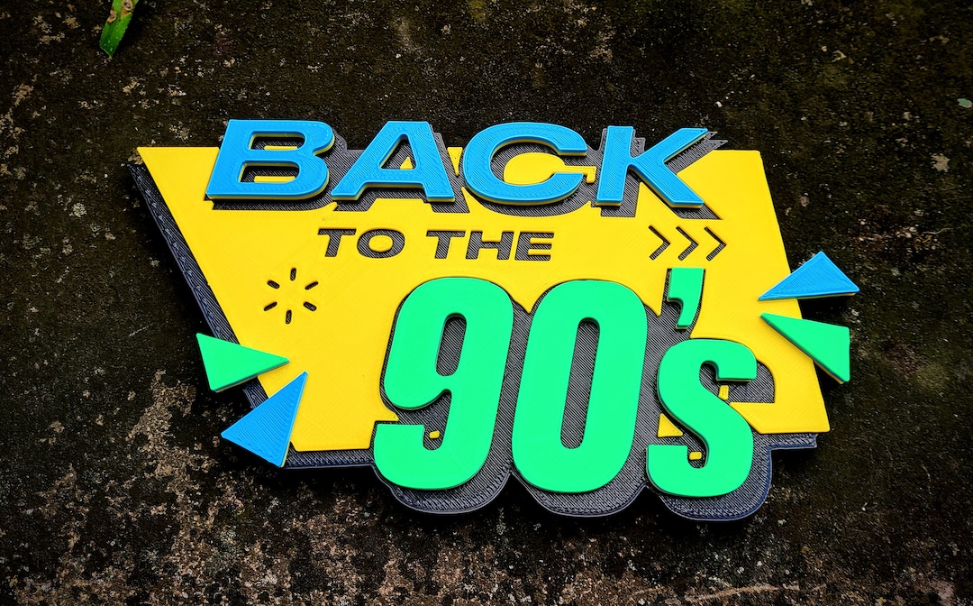 Back to 90s Shelf Display Collection Room Sign - Bookshelf Desk Decor ...