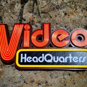 Video Headquarters Sign - Vintage Inspired Movie Room Decor, Retro Home ...