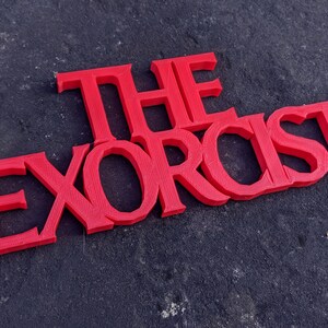 The Exorcist Movie Shelf Display Scary Horror Film Logo Sign, Glow ...