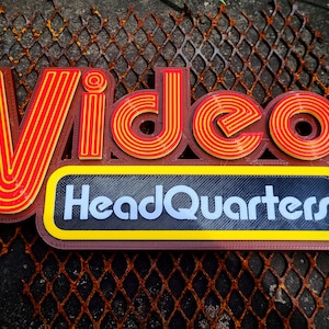 Video Headquarters Sign - Vintage Inspired Movie Room Decor, Retro Home ...