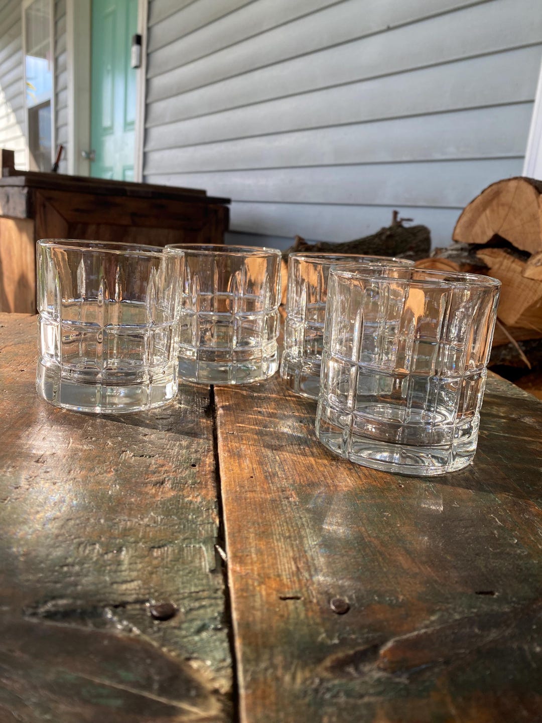MCM Anchor Hocking Double Rocks Glasses in the Tarten Design in Clear ...