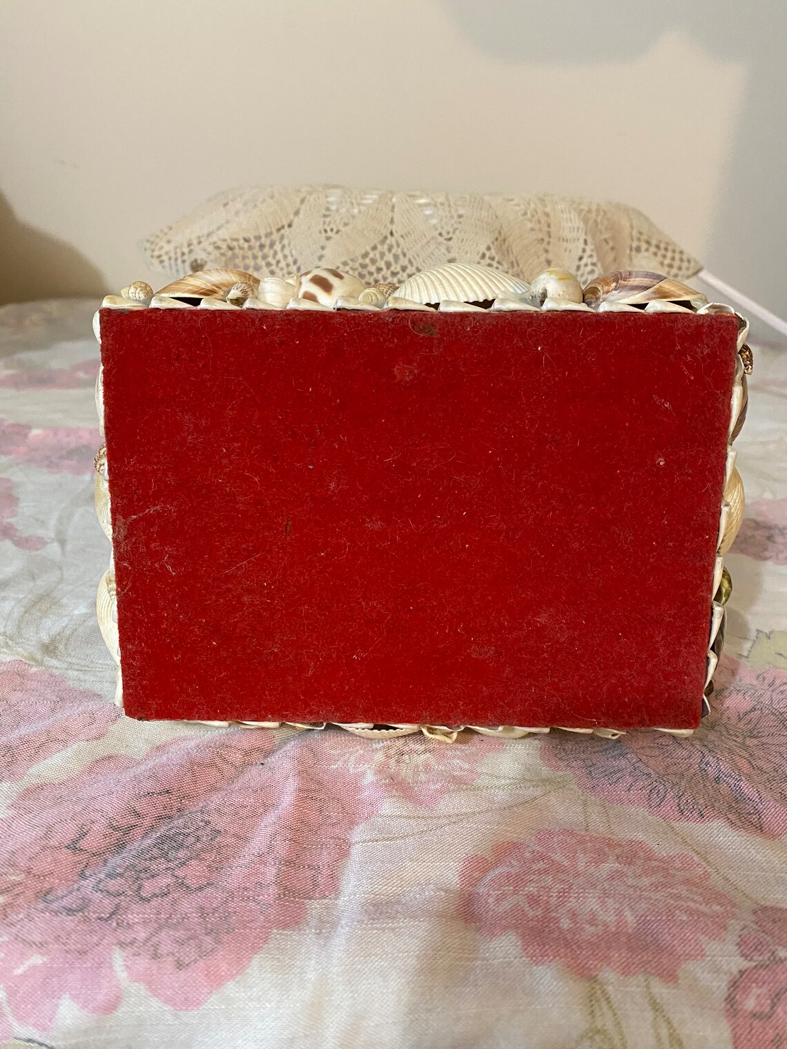 Vintage Rectangular Wood Box Encrusted With Seashells - Etsy