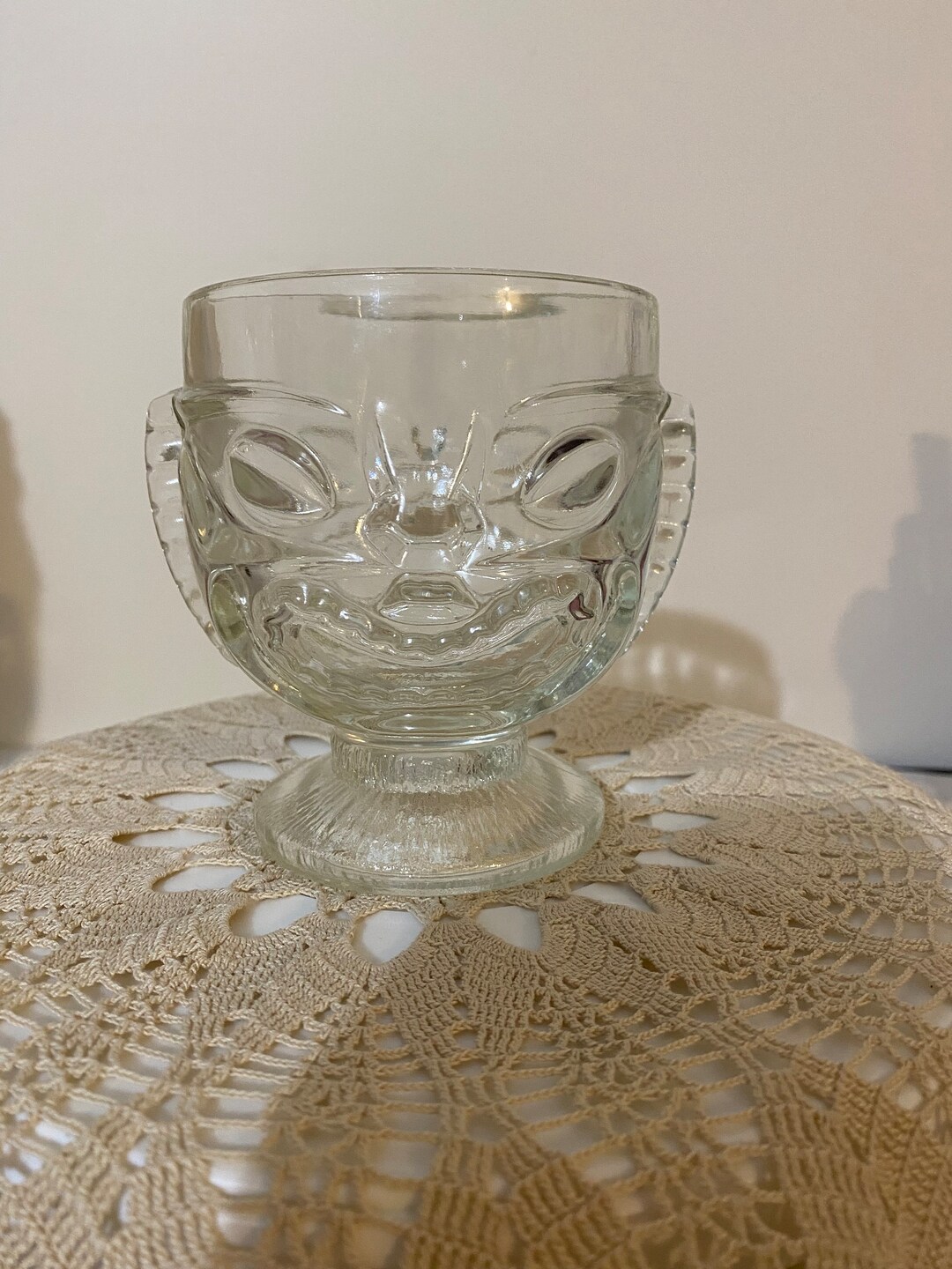 Vintage Indiana Glass 2 Faced Tiki Drinking Glass. - Etsy