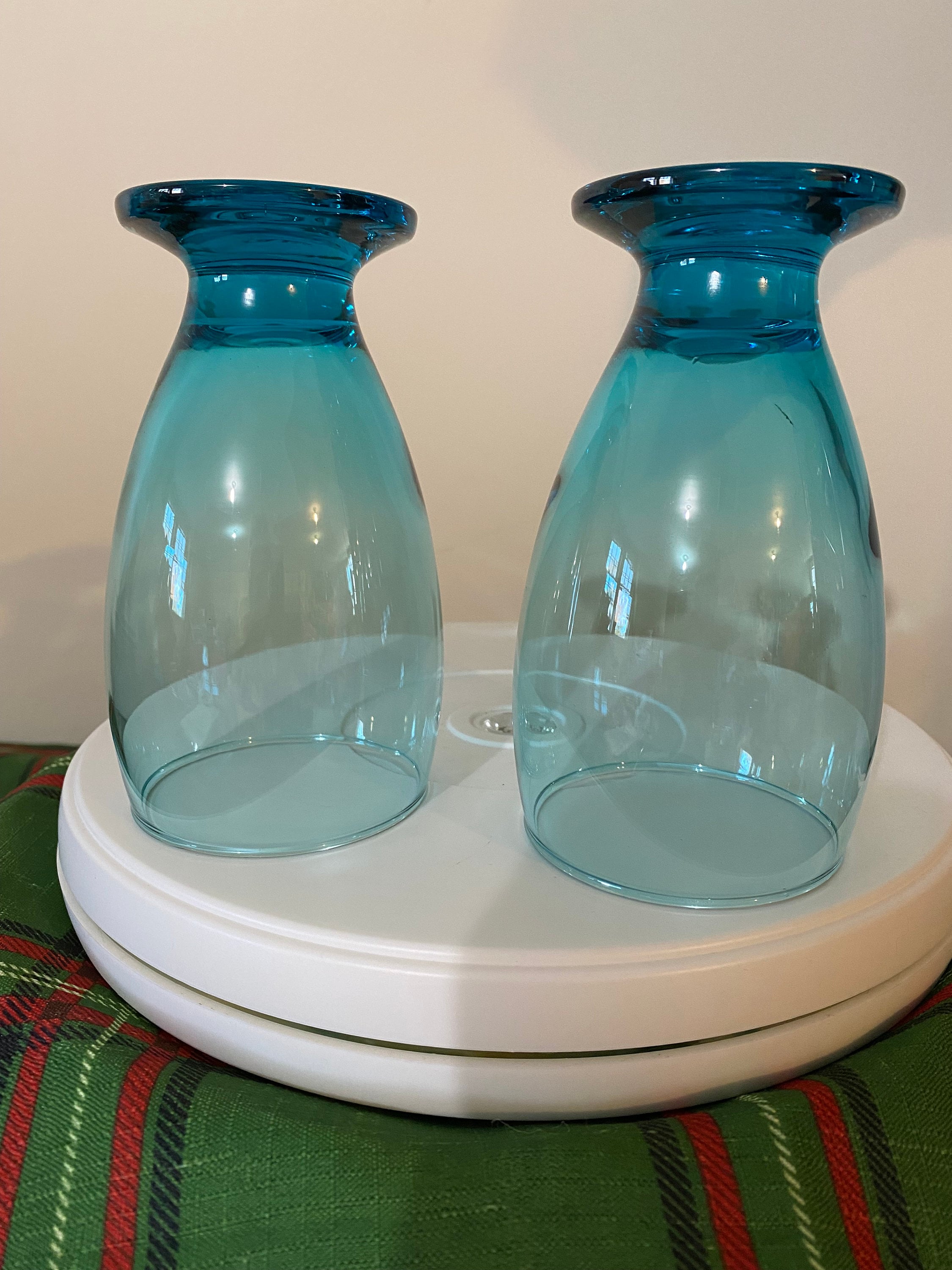 Vintage Cristar Footed Water Goblets Aqua - Etsy