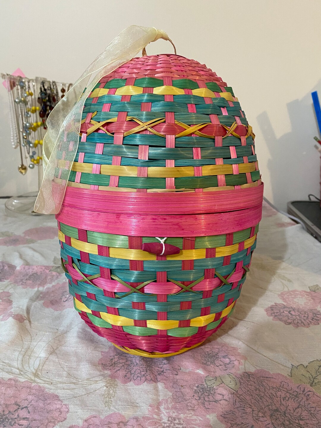 Vintage 1970s Woven Easter Eggs: Graduated Sizes, Pastel Decor - Etsy