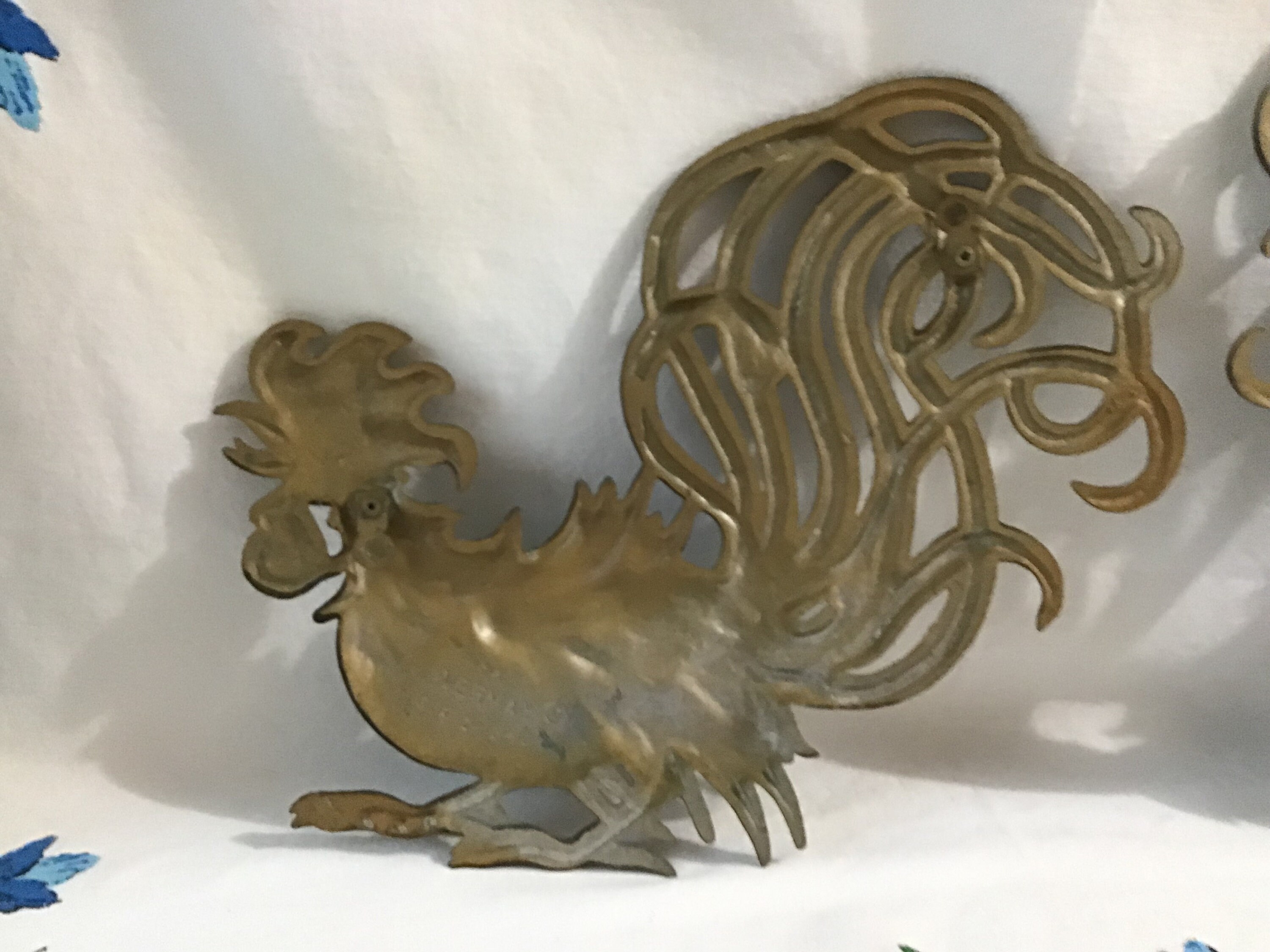 Vintage Cast Metal Fighting Roosters Original Paint by Vermay USA - Etsy