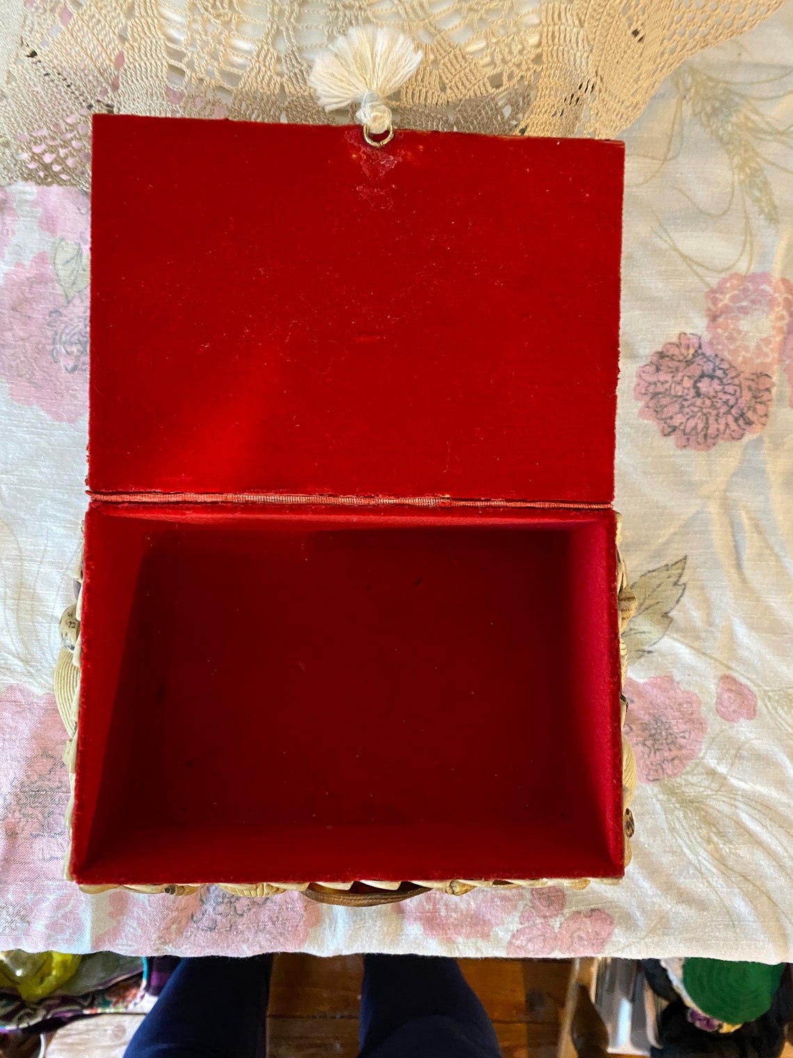 Vintage Rectangular Wood Box Encrusted With Seashells - Etsy