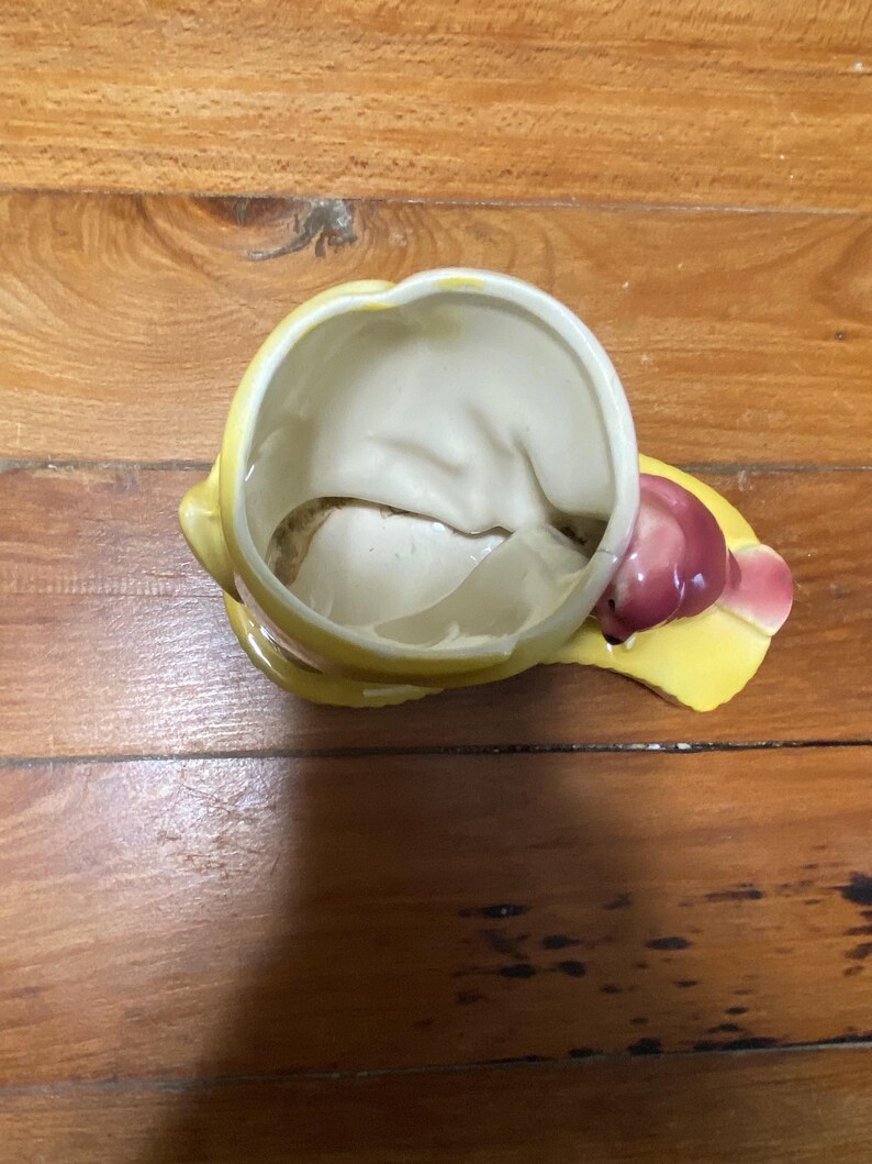 MCM Ceramic Porcelain Planter. A Small Red Bird With a Yellow Tulip ...