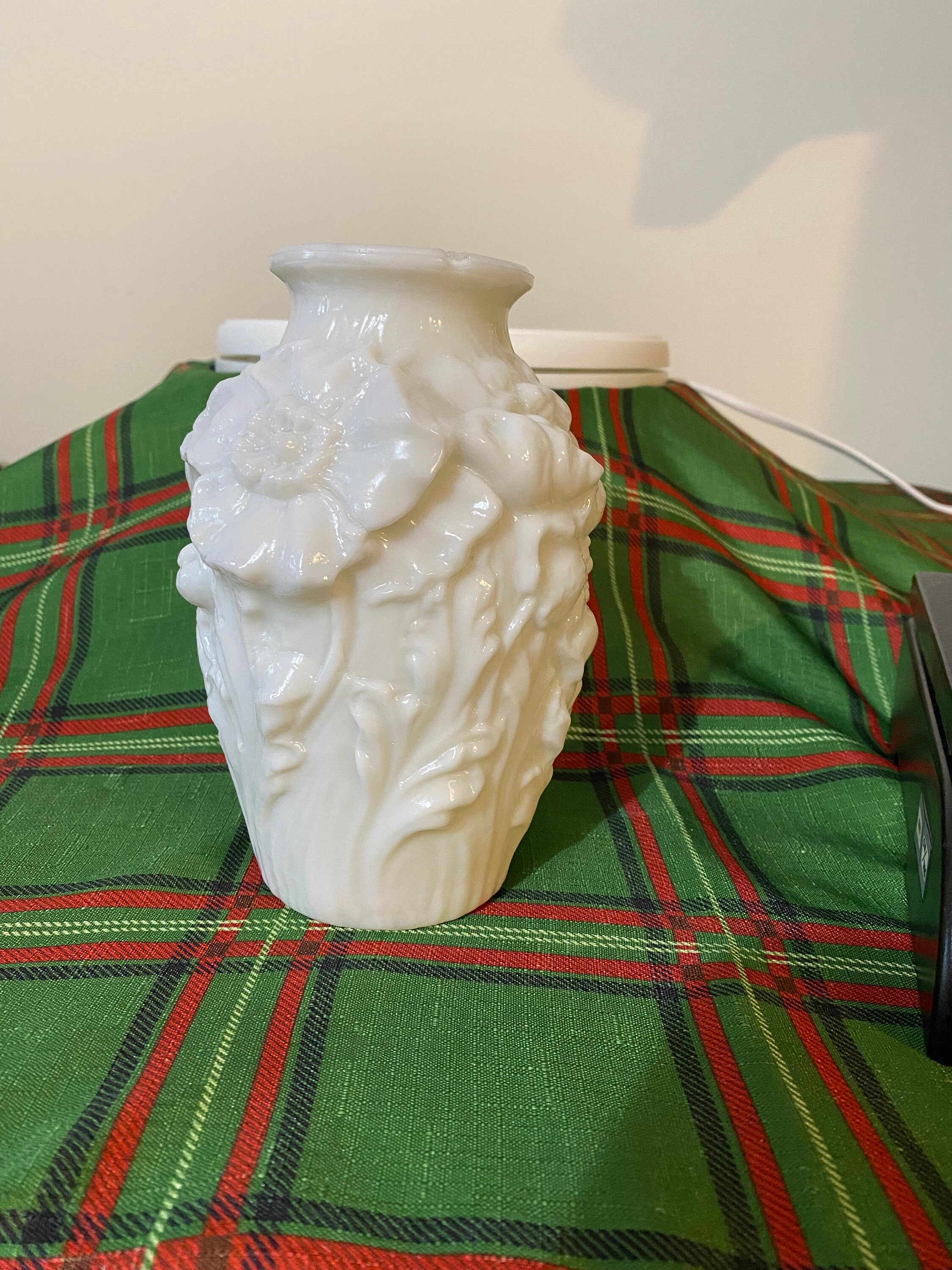 Antique Gaudy Poppy Milk Glass Vase by Lancaster - Etsy