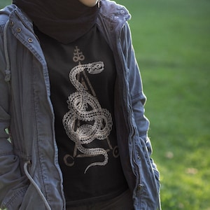 Occult Snake Shirt. Serpent Skeleton Art Tshirt. Satanic Symbols Tee ...