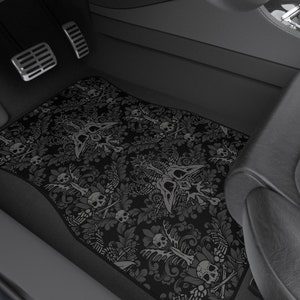 Spooky Victorian Car Mats, Gothic Damask Skull & Bone Vehicle Floor ...